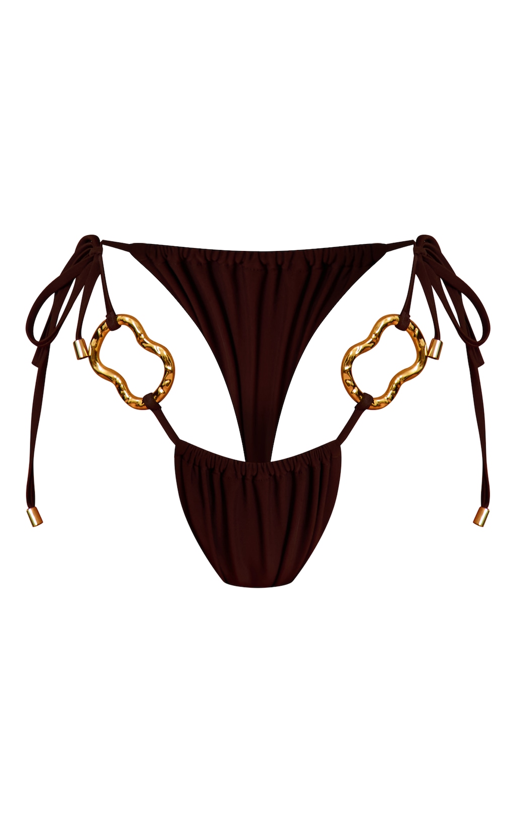 Espresso Trim Detail Tie Side Bikini Bottom | Swimwear | PLT