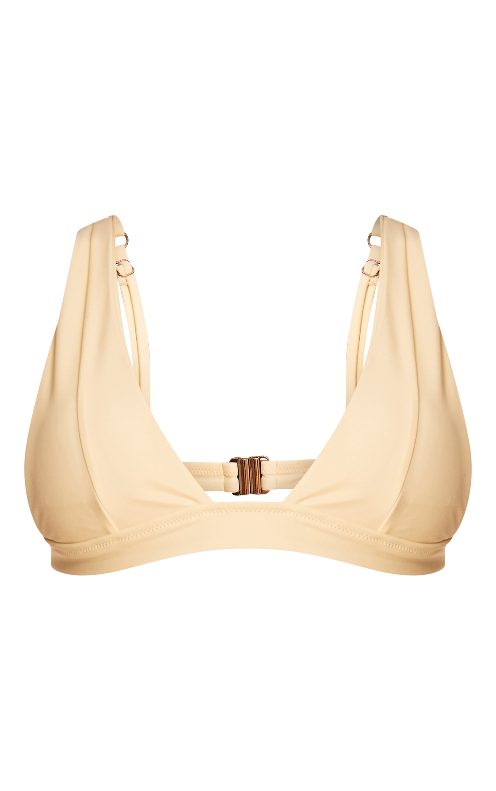 Butter Yellow Plunge Triangle Seam Bikini Top | Swimwear | PLT