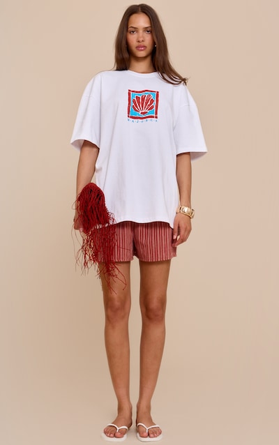 White Majorca Shell Graphic Cotton T Shirt | Tops | PLT