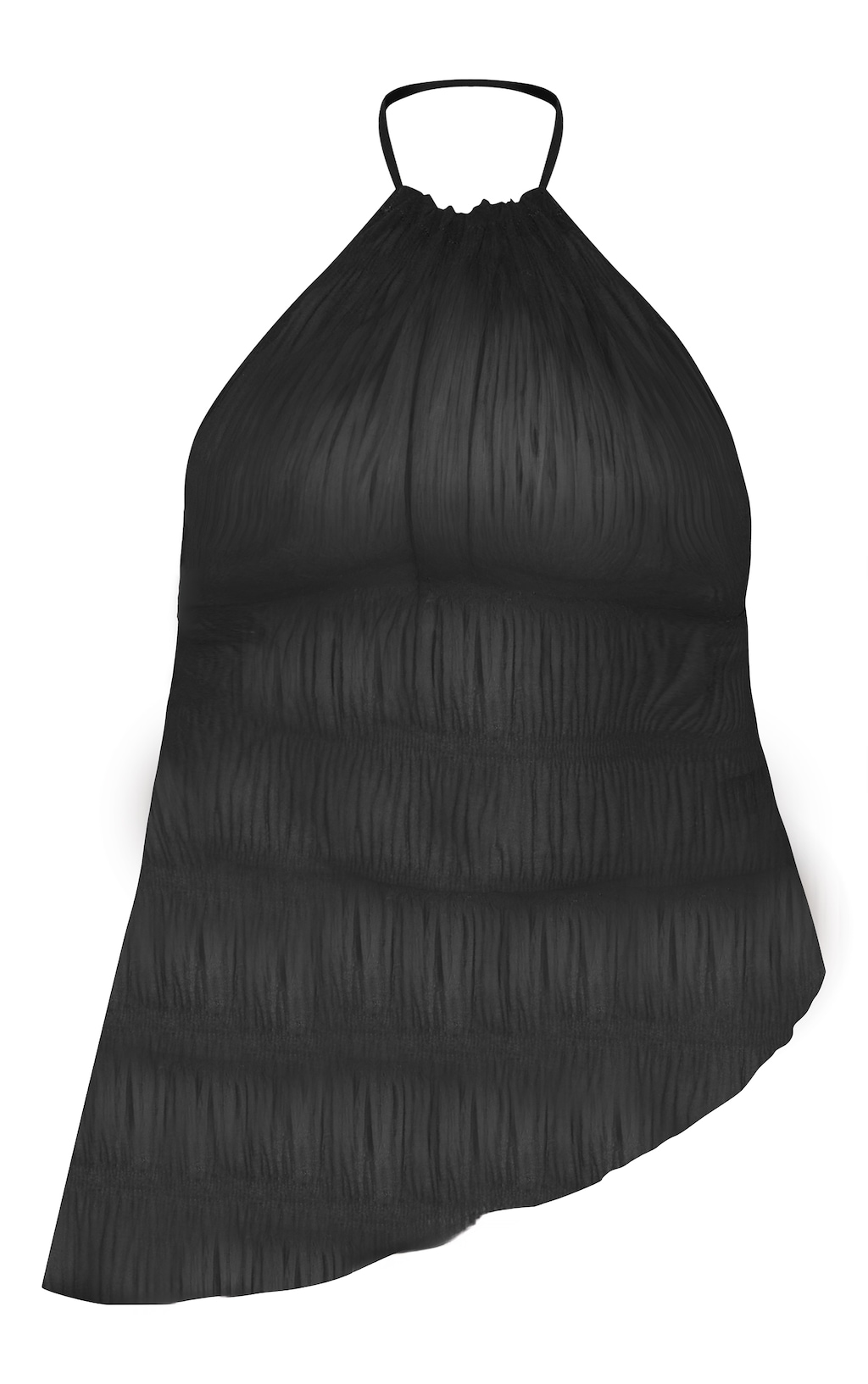 Plus Black Textured Backless Asymmetric Long Top | Plus Size ...