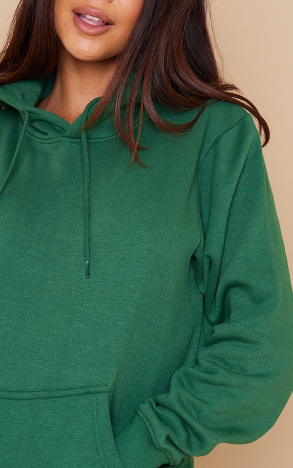 Dark Green Oversized Sweat Hoodie | Tops | PrettyLittleThing AUS