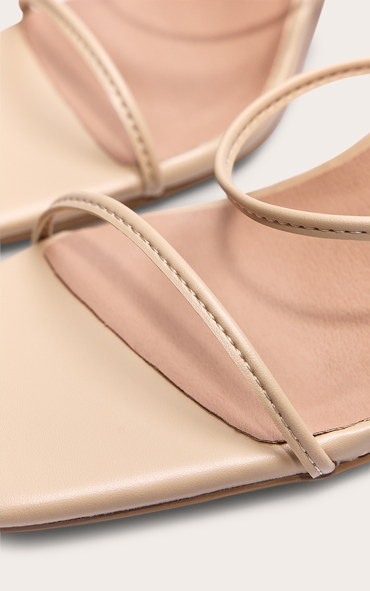 Nude Strappy Mid Stiletto Heeled Sandals | Footwear | PrettyLittleThing USA