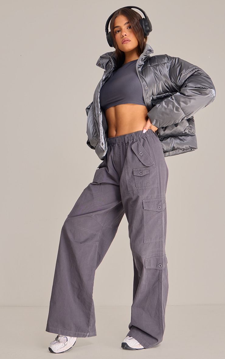 Silver Metallic Puffer Jacket | Outerwear | PrettyLittleThing AUS