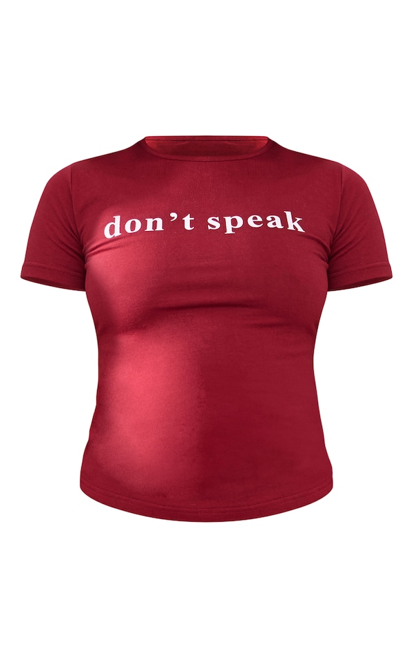 Petite Burgundy Dont Speak Graphic Cropped Tee | Petite | PLT