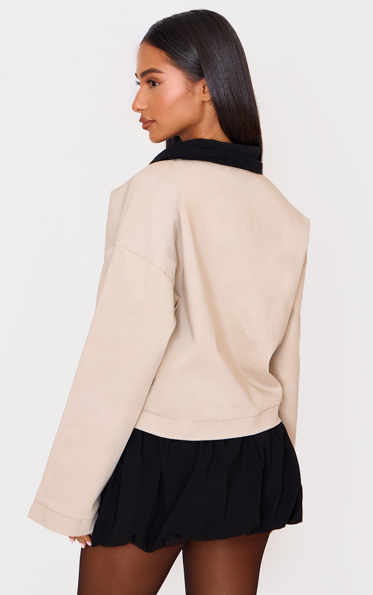 Petite Stone Contrast Collared Boxy Jacket | Petite | PLT