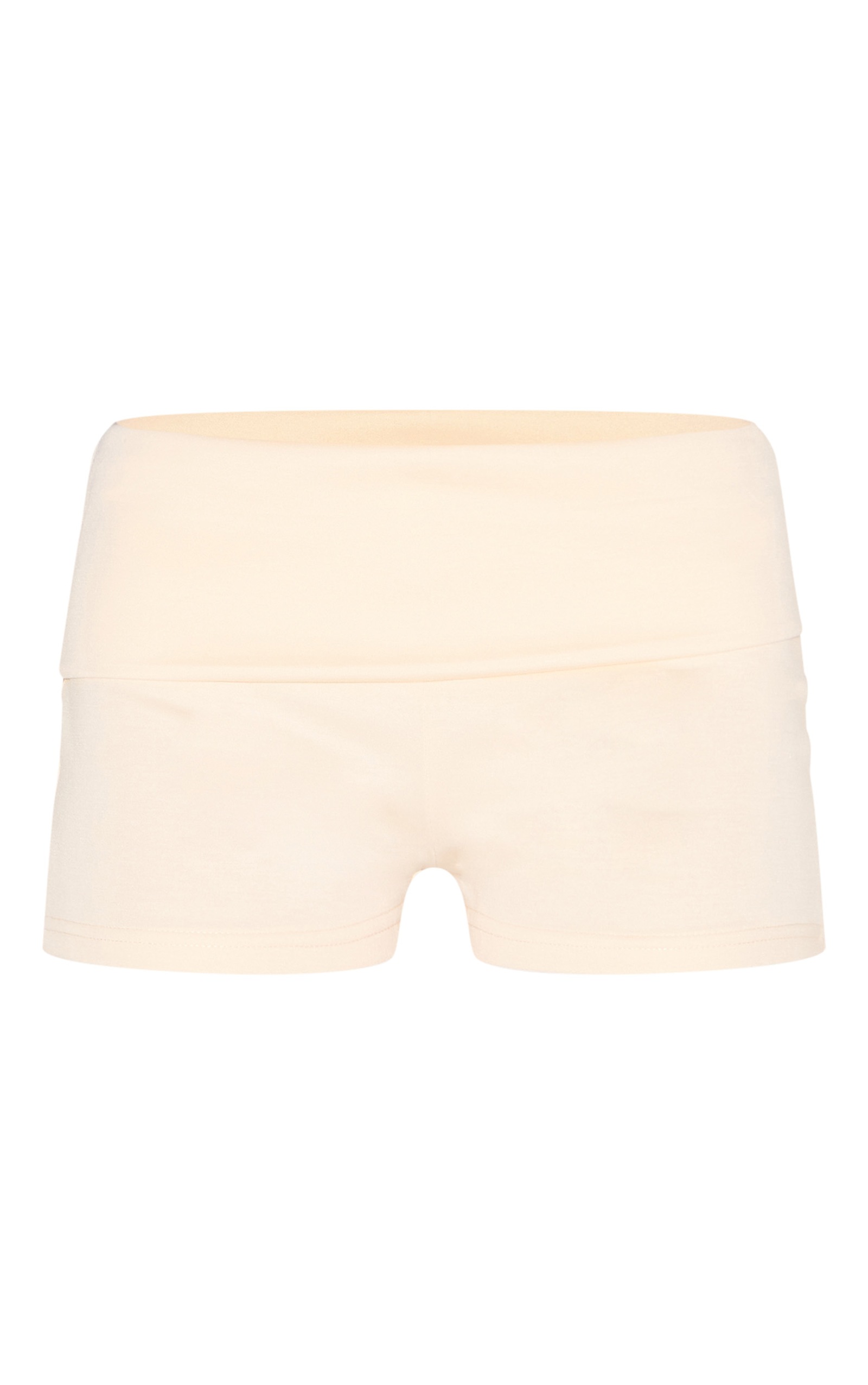 Cream Soft Touch Modal Foldover Hot Pants | Bottoms | PLT USA