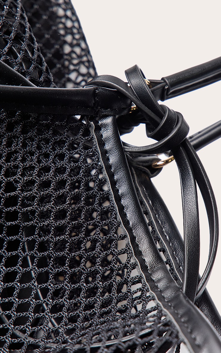 Black Fishnet Shoulder Bag With Inner Pouch | Accessories | PLT