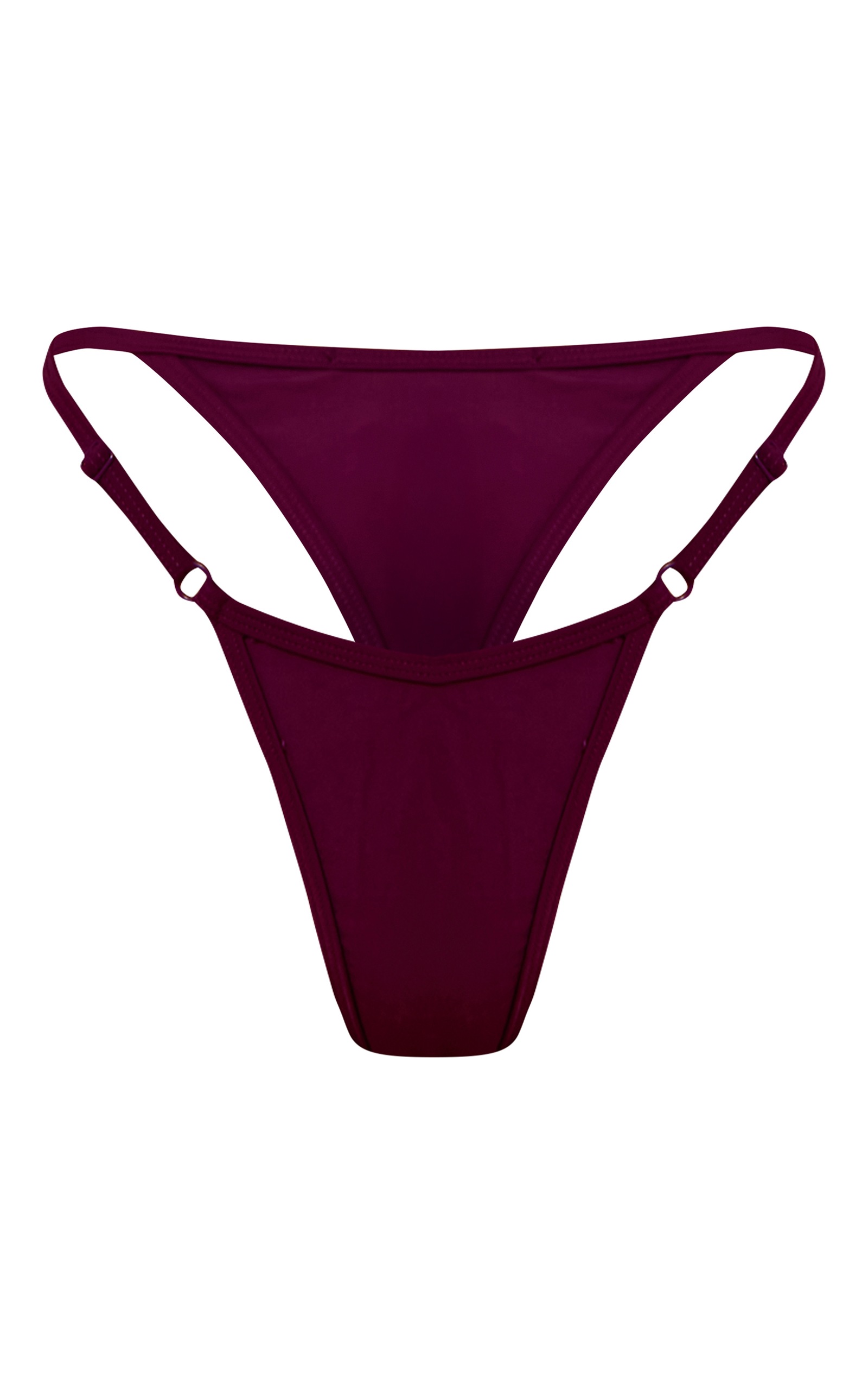 Plum Binding Detail String Tanga Bikini Bottoms | Swimwear ...