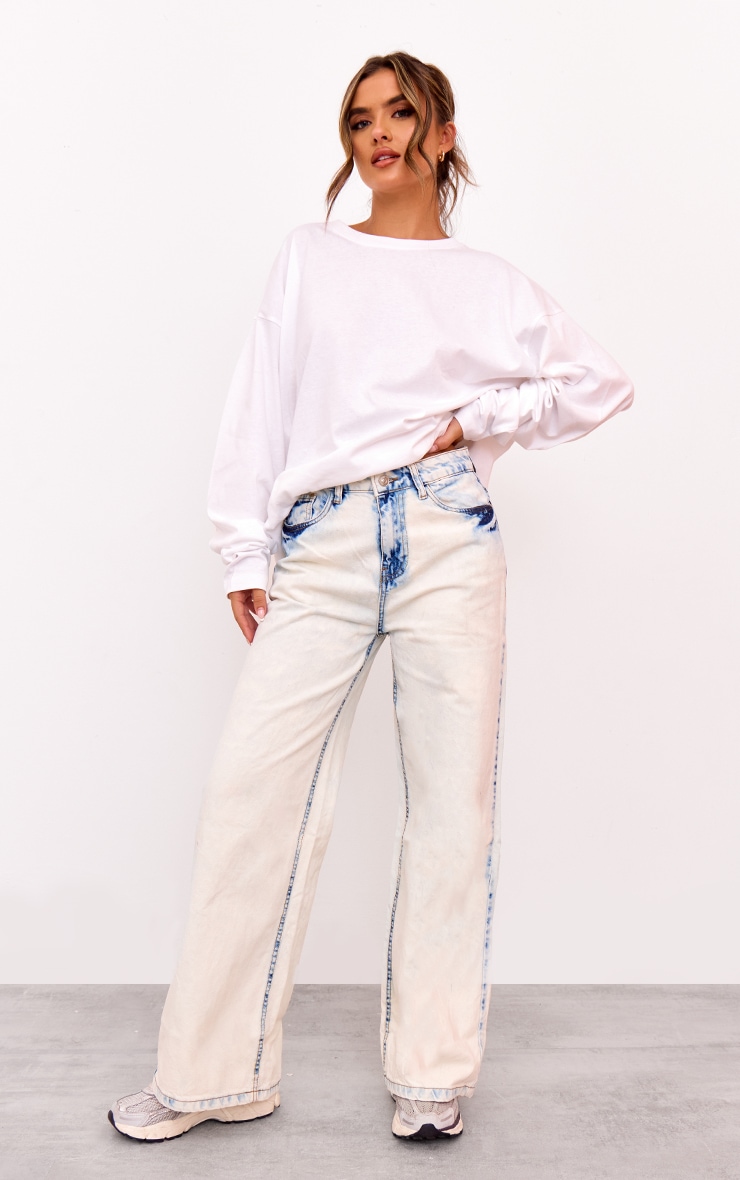 Ice Blue Wide Leg Jeans | Denim | PrettyLittleThing AUS