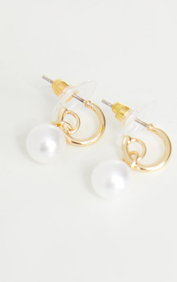 Dainty Mini Pearl Hoop Earrings | Accessories | PrettyLittleThing USA