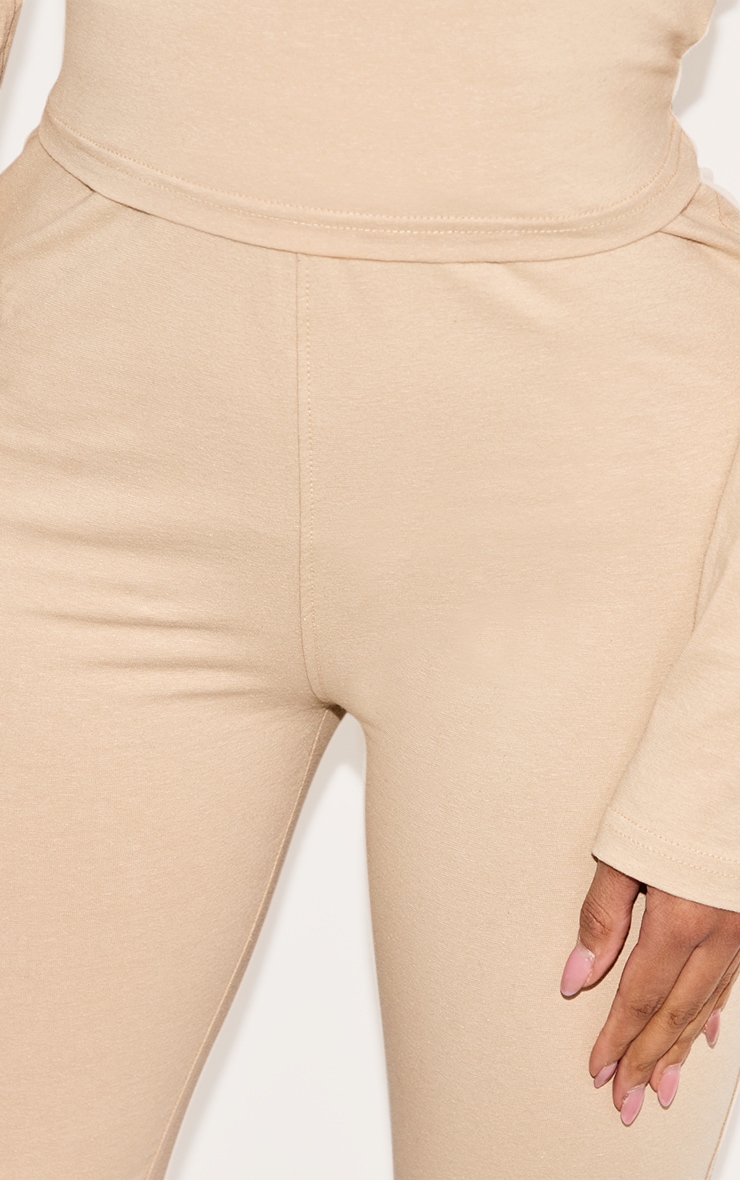 Shape Oatmeal Cotton High Waist Flared Pants | Shape ...