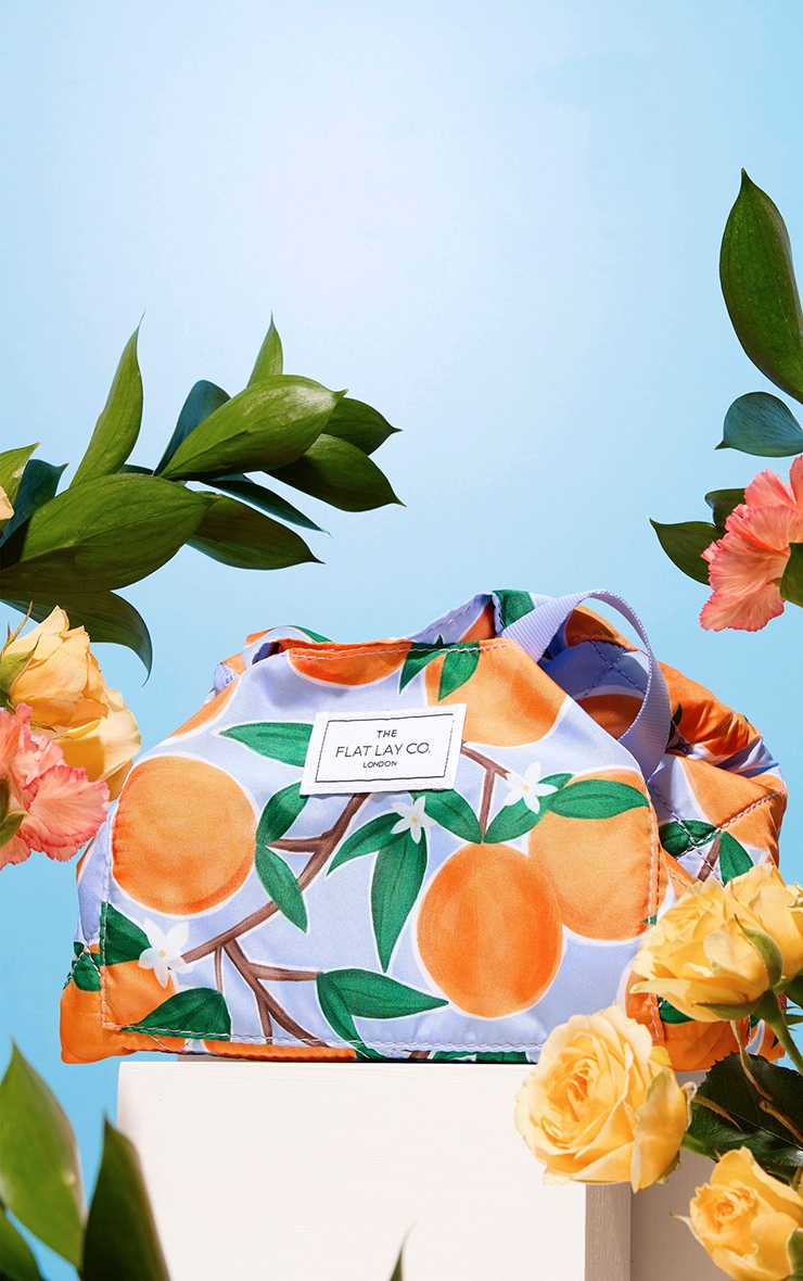 The Flat Lay Co. Drawstring Makeup Bag In Mediterranean Oranges ...