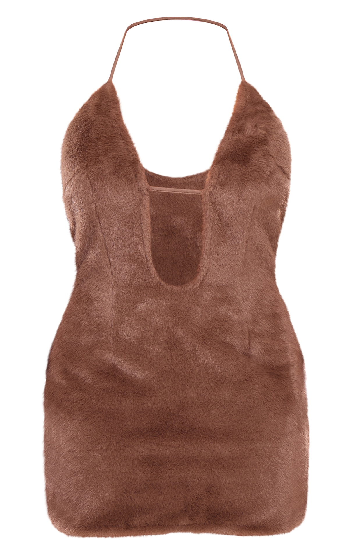 Shape Brown Fur Cut Out Bodycon Dress | Shape | PLT AUS