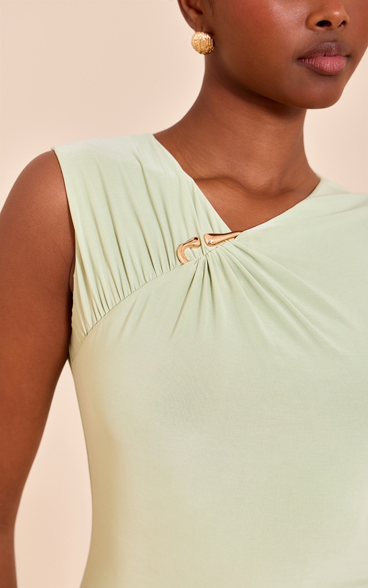 Mint Double Layer Ruched Trim Detail Mini Dress | Dresses ...