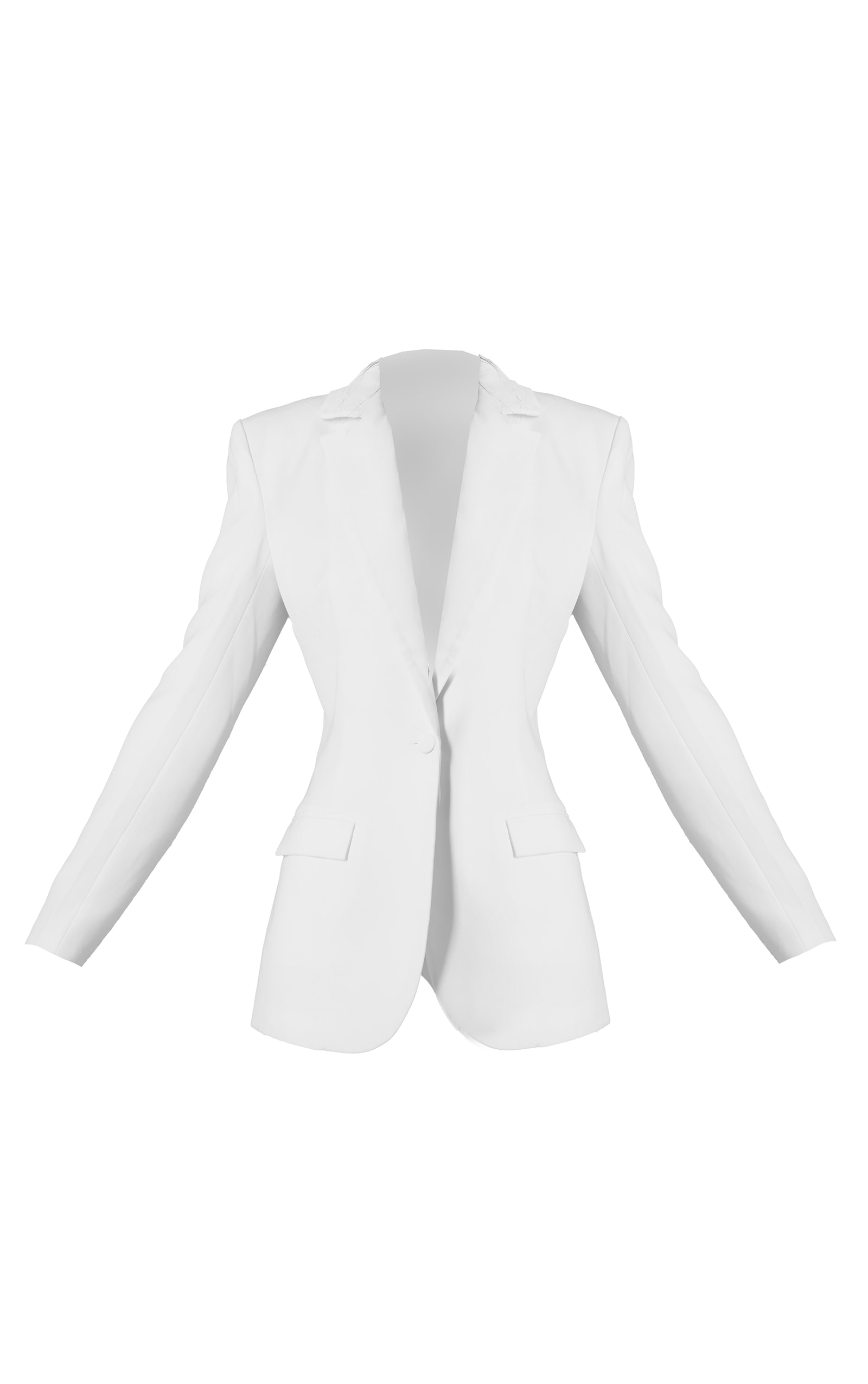 Premium White Woven Fitted Blazer | Co-ords | PLT