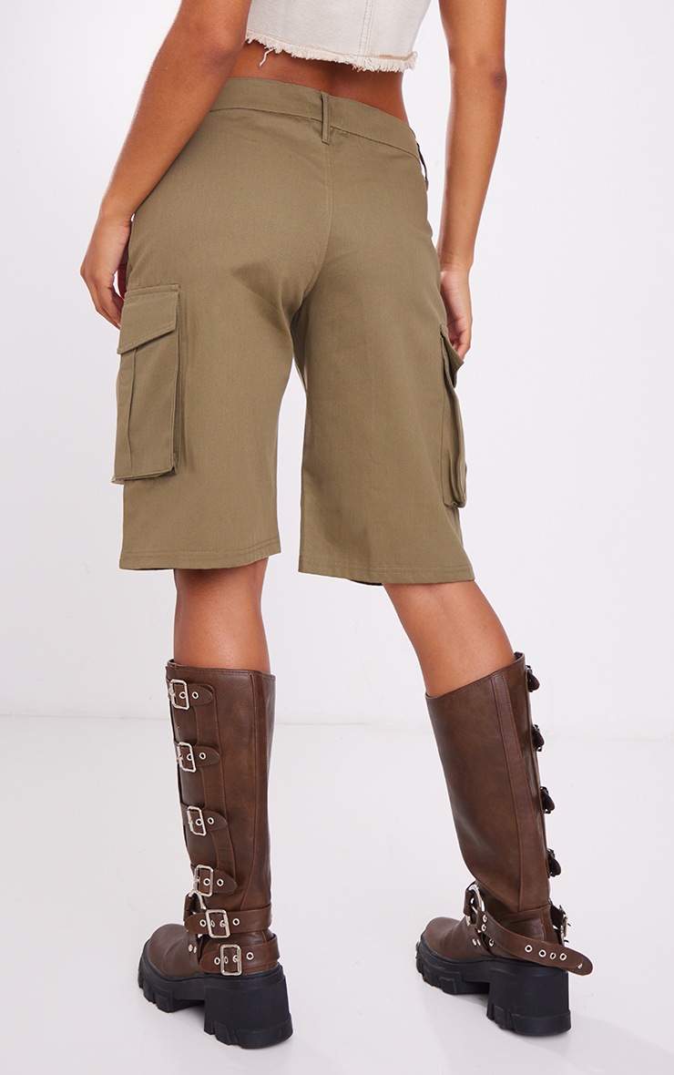 Khaki Oversized Cargo Long Shorts | Bottoms | PrettyLittleThing