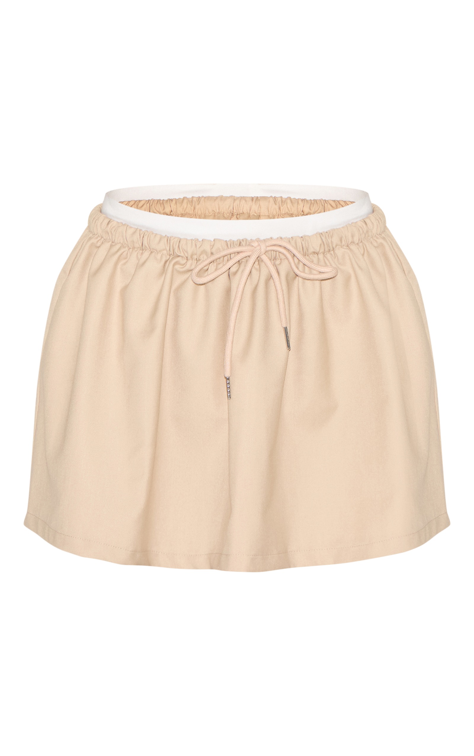Stone Tailored Woven Boxer Drawstring Mini Skirt | Bottoms | PLT