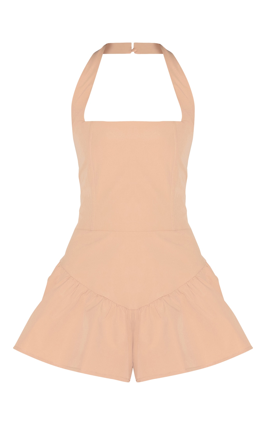 Natural Halter Neck Drop Waist Floaty Playsuit | Dresses | PLT