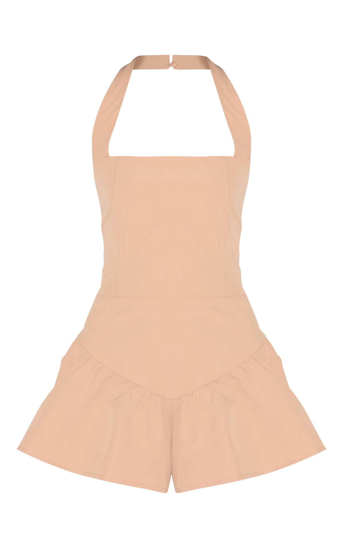 Natural Halter Neck Drop Waist Floaty Playsuit | Dresses | PLT