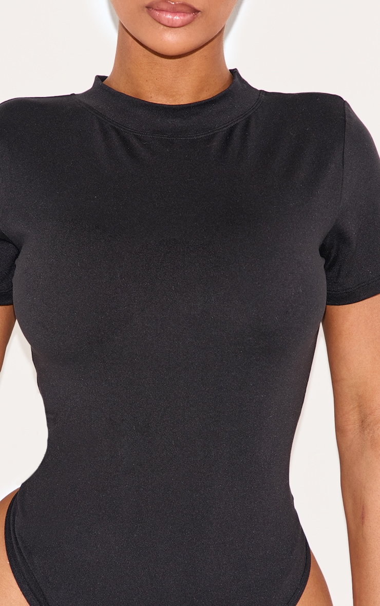 Shape Black Sculpted Short Sleeve Bodysuit | Shape | PrettyLittleThing