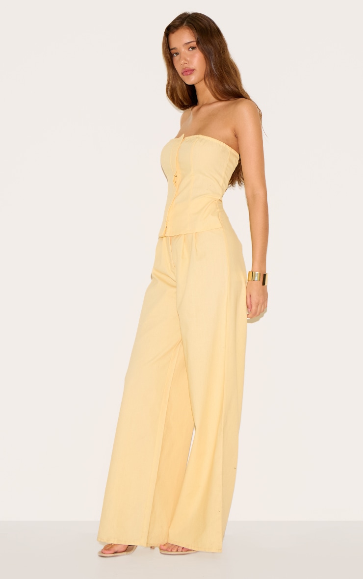Lemon Blend Tailored Bandeau Wide Leg Jumpsuit | Dresses | PLT USA