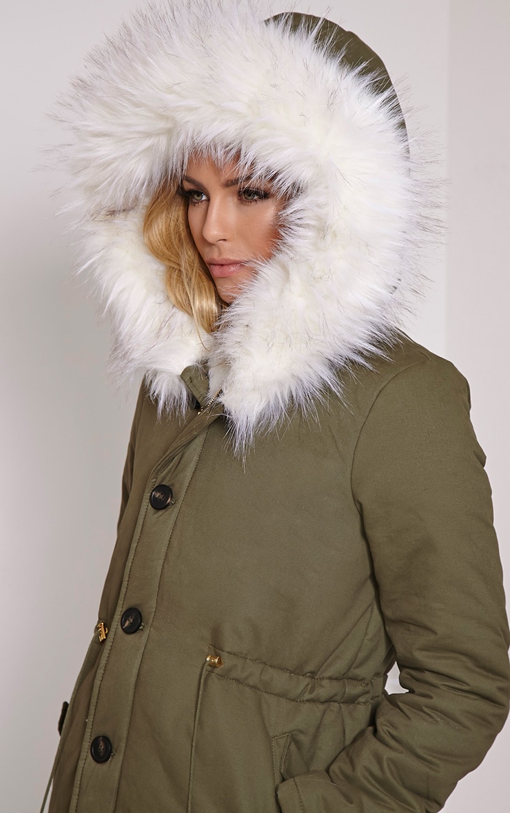 Jen Cream Faux Fur Lined Premium Parka Coat | PrettyLittleThing Jen Cream Faux Fur Lined Premium Parka Coat | PrettyLittleThing