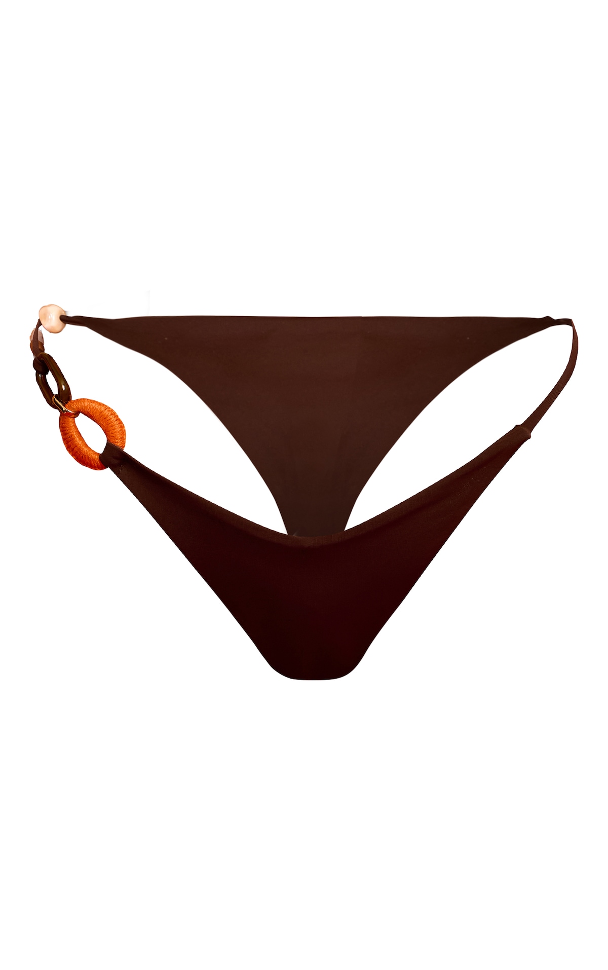 Espresso Multi Trim Detail Tanga Bikini Bottoms | Swimwear | PLT USA