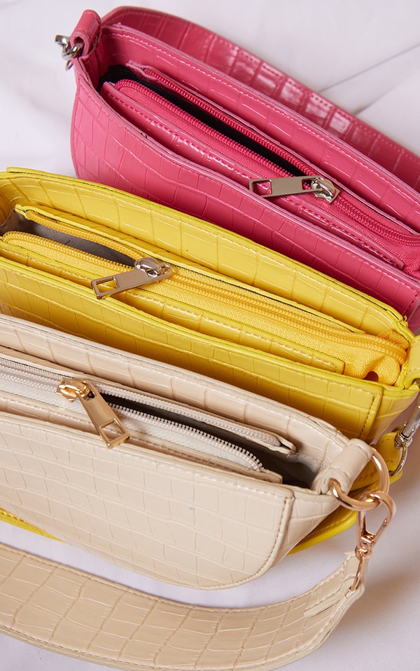 Pink Structured Curved Shoulder Bag | Accessories | PLT