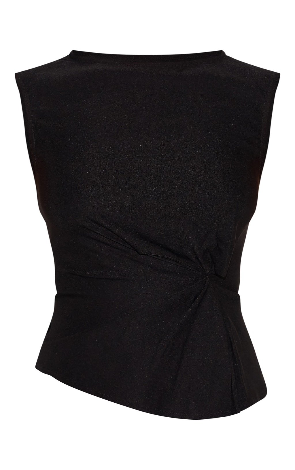 Shape Black Stretch Woven Boat Neck Peplum Top | Shape | PLT USA