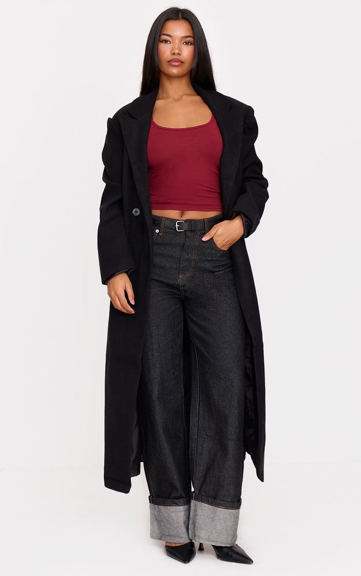 Burgundy Modal Cotton Longline Vest Top | Tops | PLT