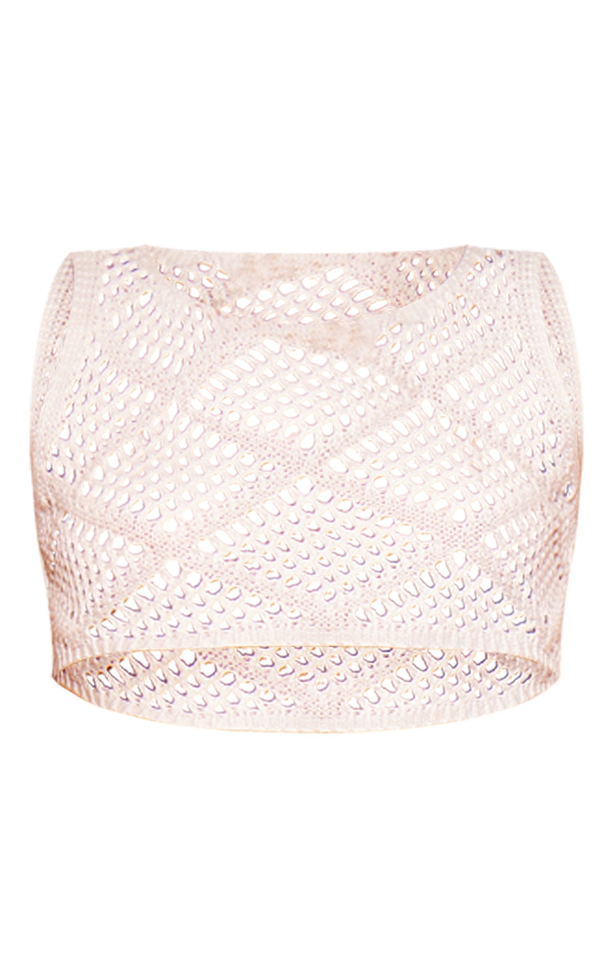 White Crochet Crop Beach Top | Swimwear | PrettyLittleThing UAE