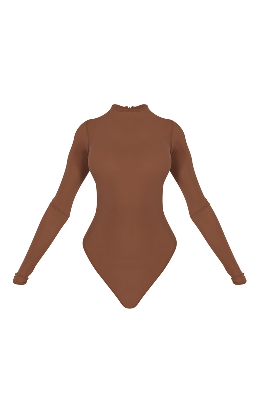 PLT Label Taupe Mesh Long Sleeve Bodysuit | Tops | PLT USA