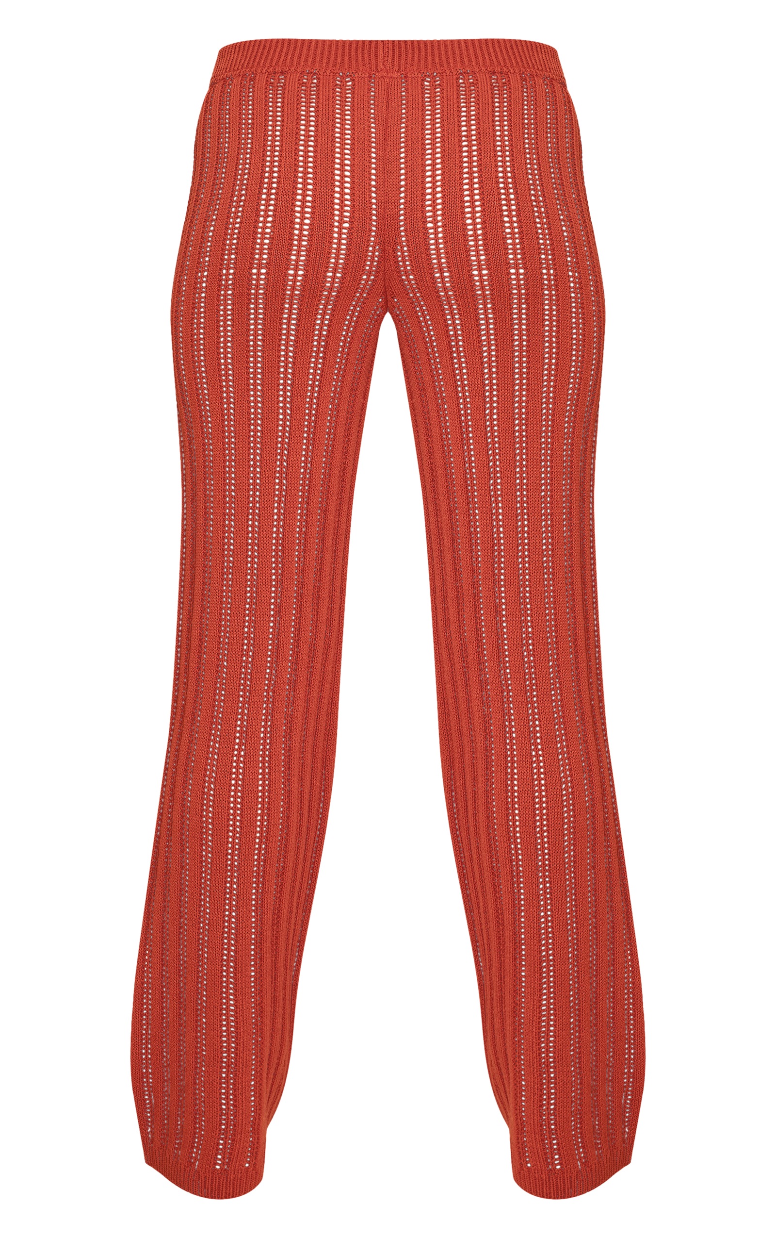 Rust Crochet Knit Pant | Knitwear | PrettyLittleThing USA