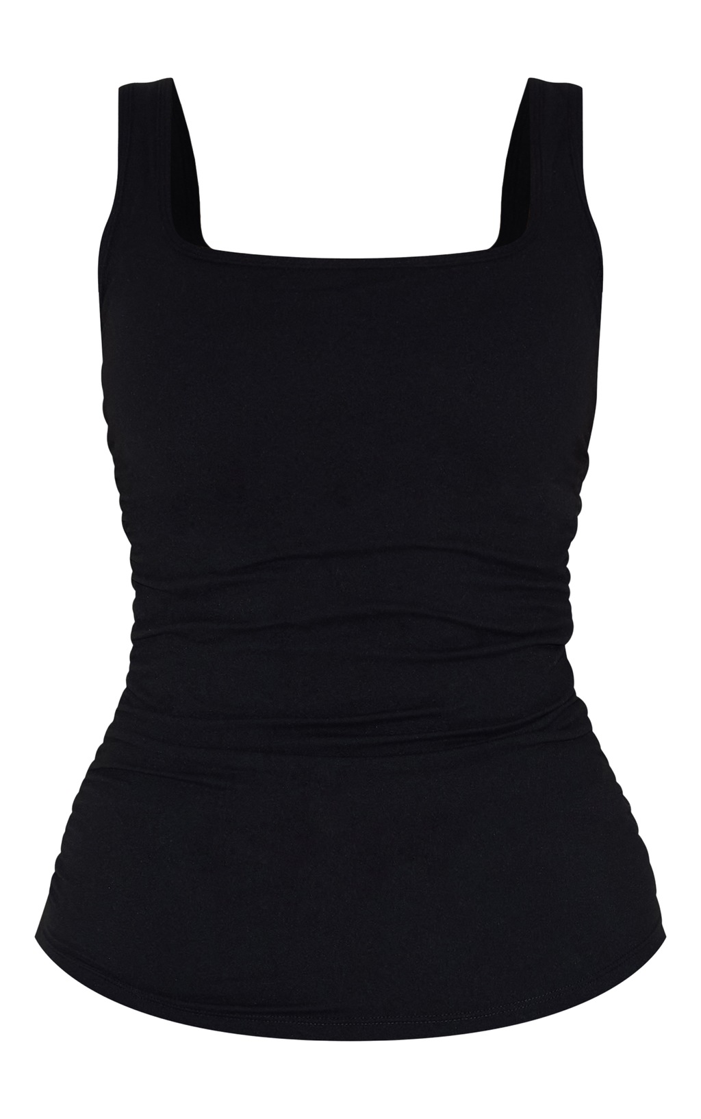 Shape Black Active Ruched Cupped Long Line Top | Shape | PLT