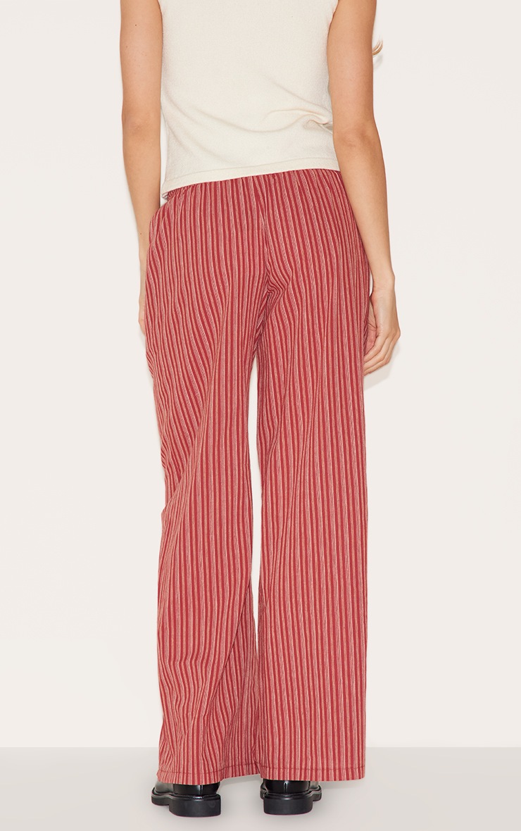 Burnt Orange Pinstripe High Waist Wide Leg Pants | Bottoms ...