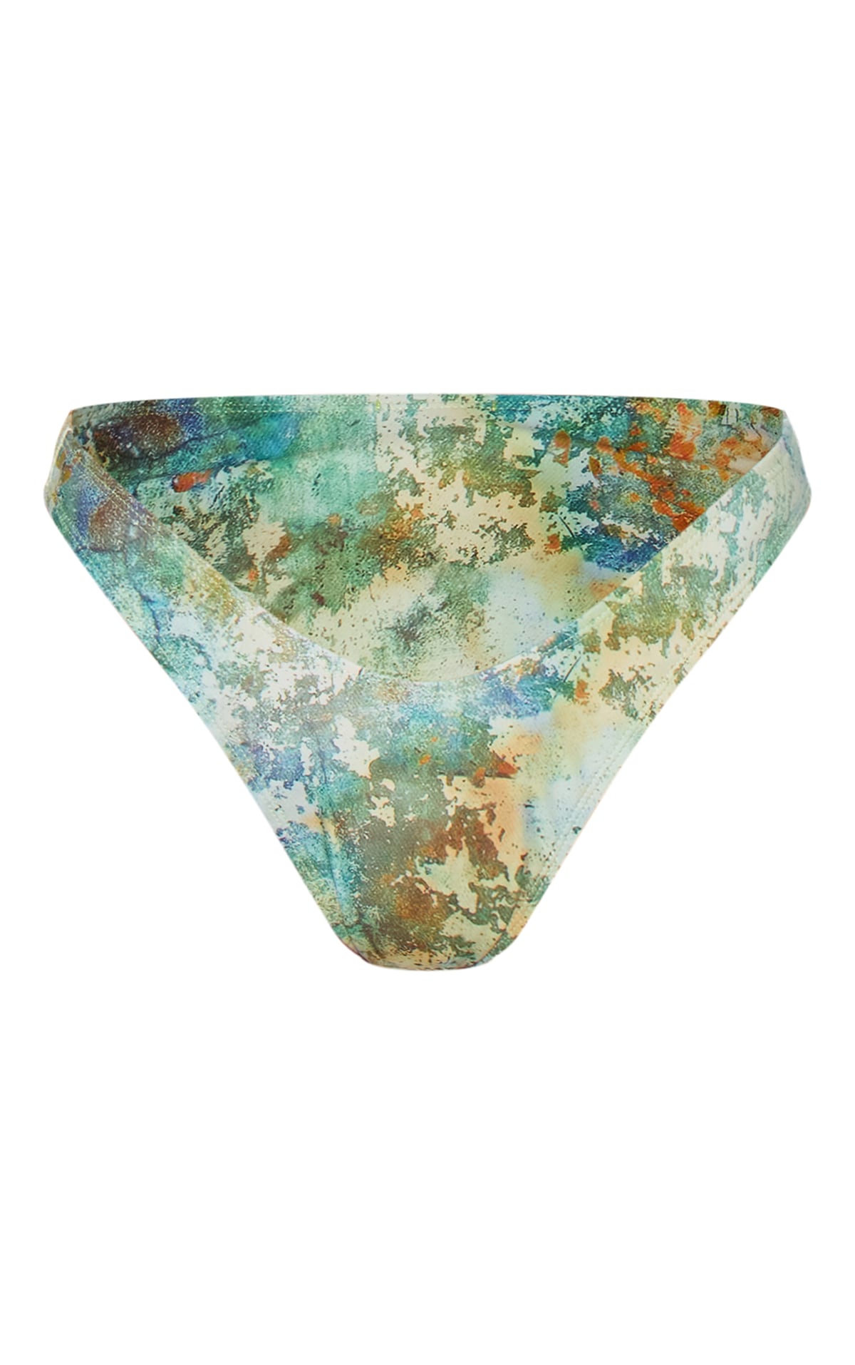 Green Mottled Print Halter Neck Bikini Top | Swimwear | PLT