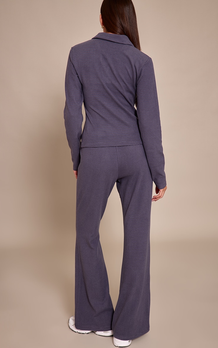 Grey Soft Fleece Pinstripe Skinny Flare Trouser | Co-ords | PLT