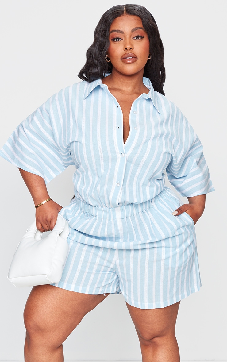 Blue Button Up Shirt Womens | PrettyLittleThing CA