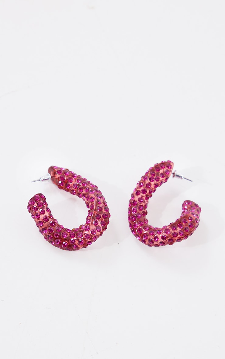 Créoles Style Maillons Torsadés Roses Strassés | Accessoires | PLT FR