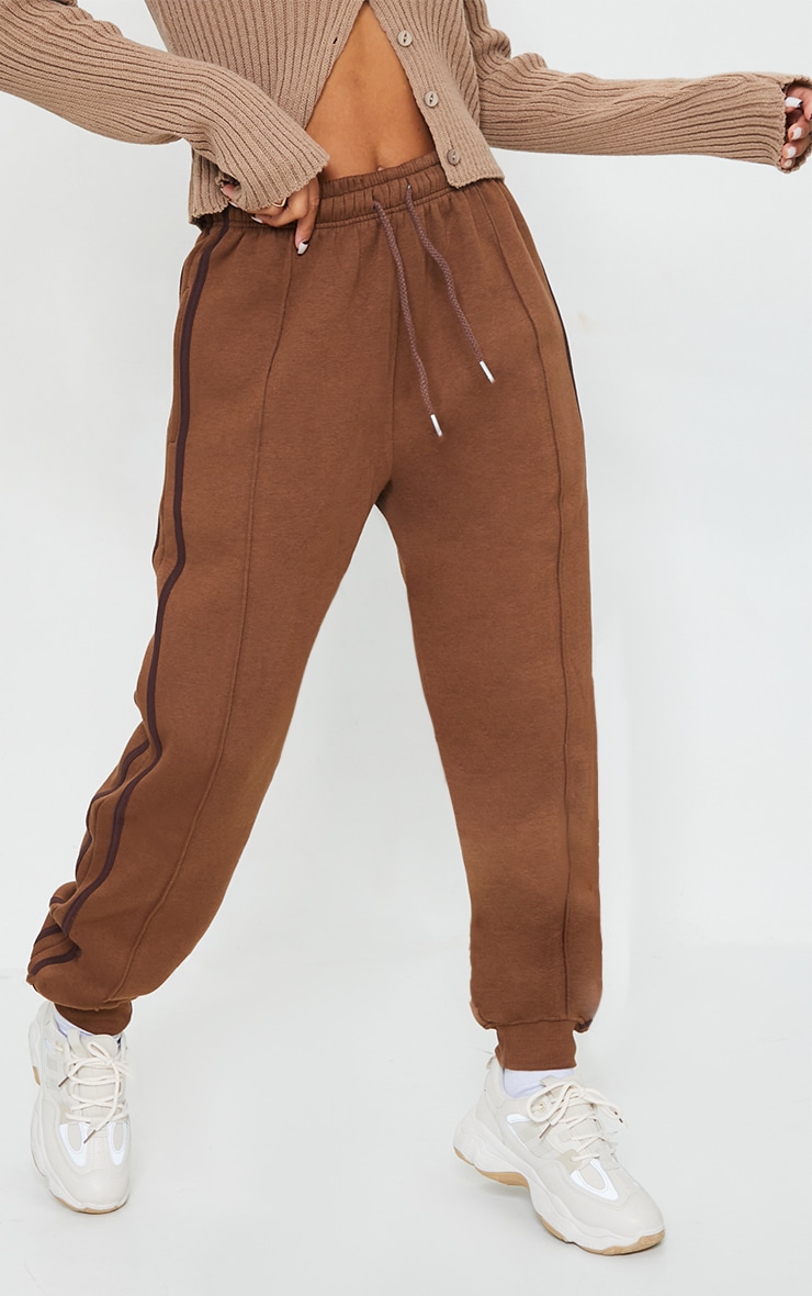 Chocolate Double Side Stripe Sweatpants | Sweat | PrettyLittleThing USA