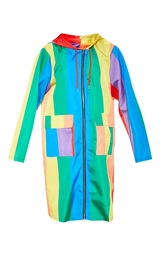 Multi Stripe Longline Rain Mac | PLT USA