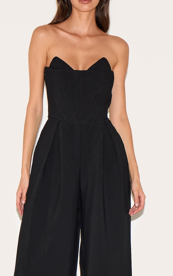 PLT Label Black Corset Bust Tailored Jumpsuit | Jumpsuits & Playsuits | PrettyLittleThing