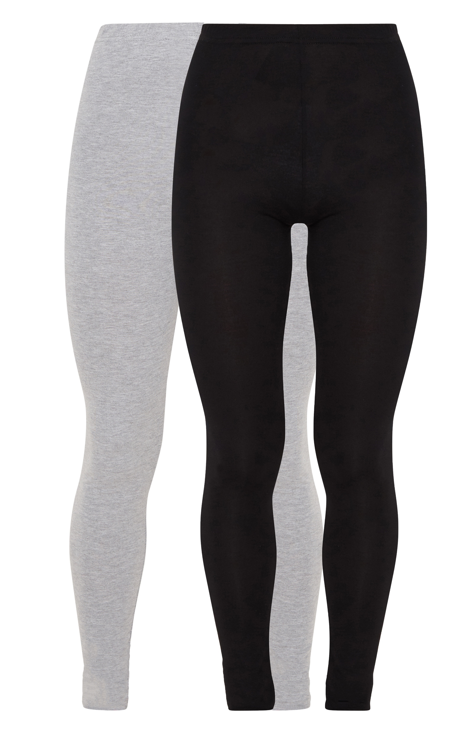 2 Pack Black And Grey Jersey Legging | PrettyLittleThing