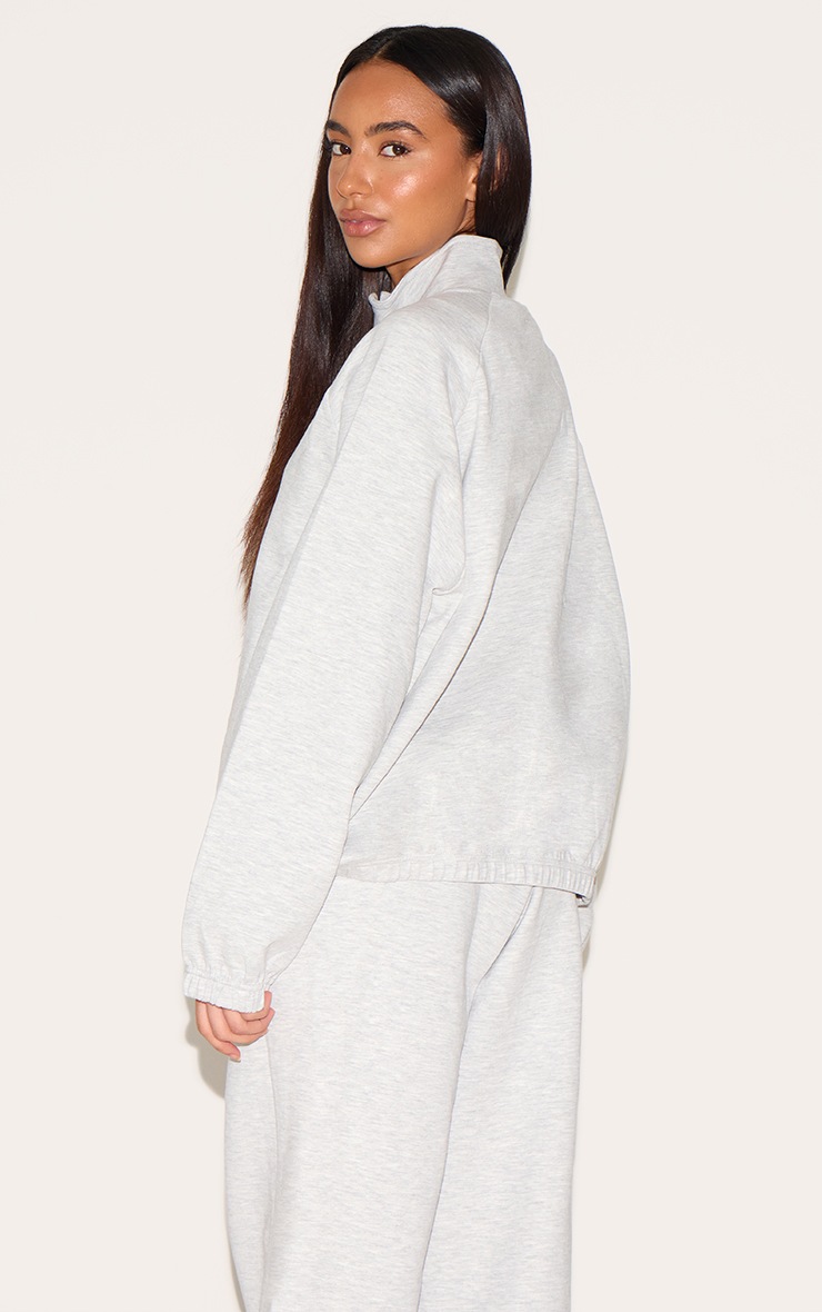 Petite Ash Grey Oversized Interlock Zip Sweatshirt | Petite | PLT