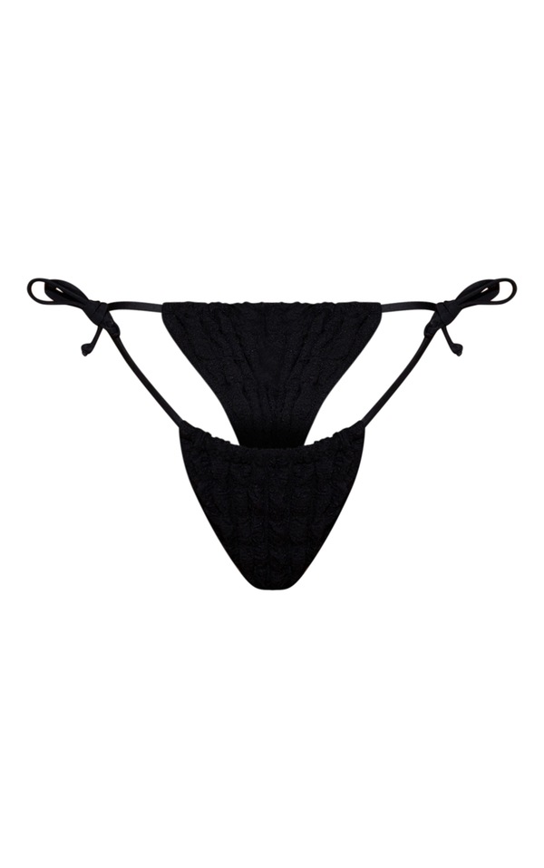 Black Bubble String Side Bikini Bottoms | Swimwear | PLT