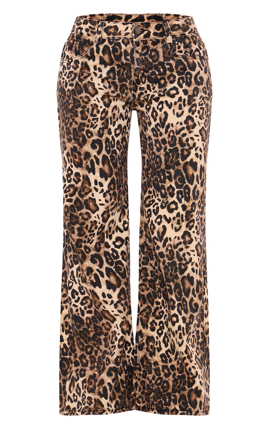 Leopard Print Wide Leg Denim Jeans | Denim | PLT