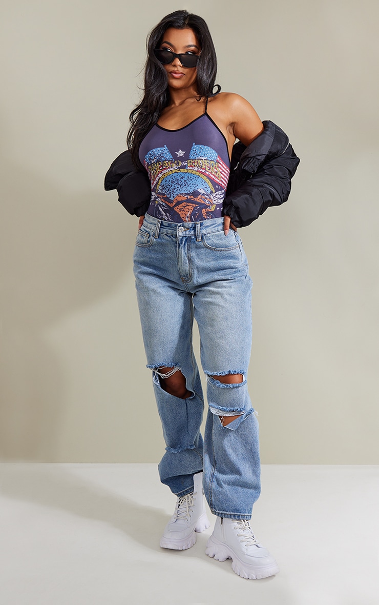 Body Dos Nu Noir Imprimé Motorbike | Tops | PLT FR