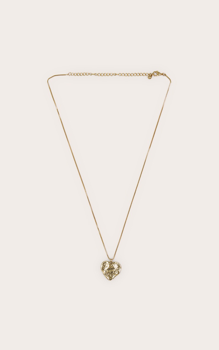 Gold Plated Textured Heart Locket Necklace | Accessories ...