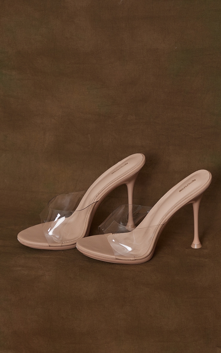 Clear Strap Round Toe High Heeled Mules | PrettyLittleThing