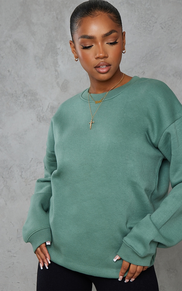 Teal Oversized Sweatshirt | Tops | PrettyLittleThing USA